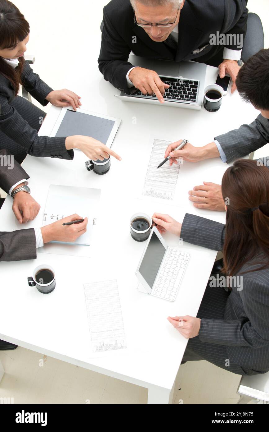 Overhead view businessman hand hi-res stock photography and images - Alamy