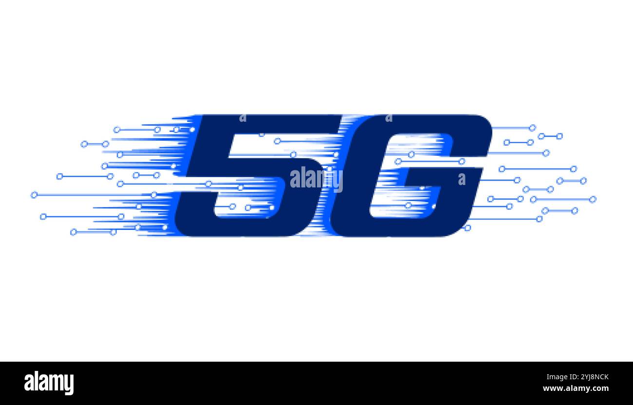 5G new firth generation internet wiress technology background Stock ...