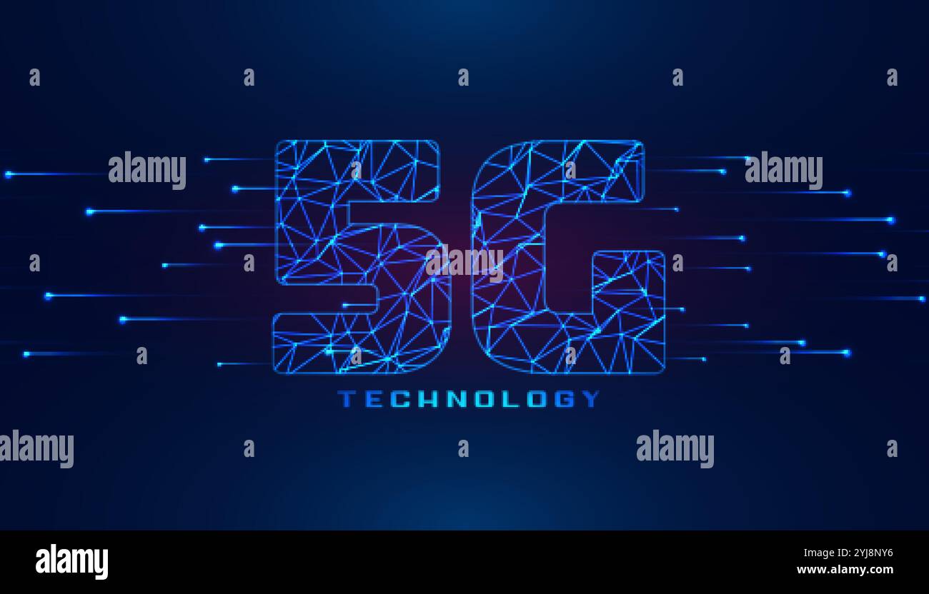 superspeed 5G fifth generation wireless technology background Stock ...