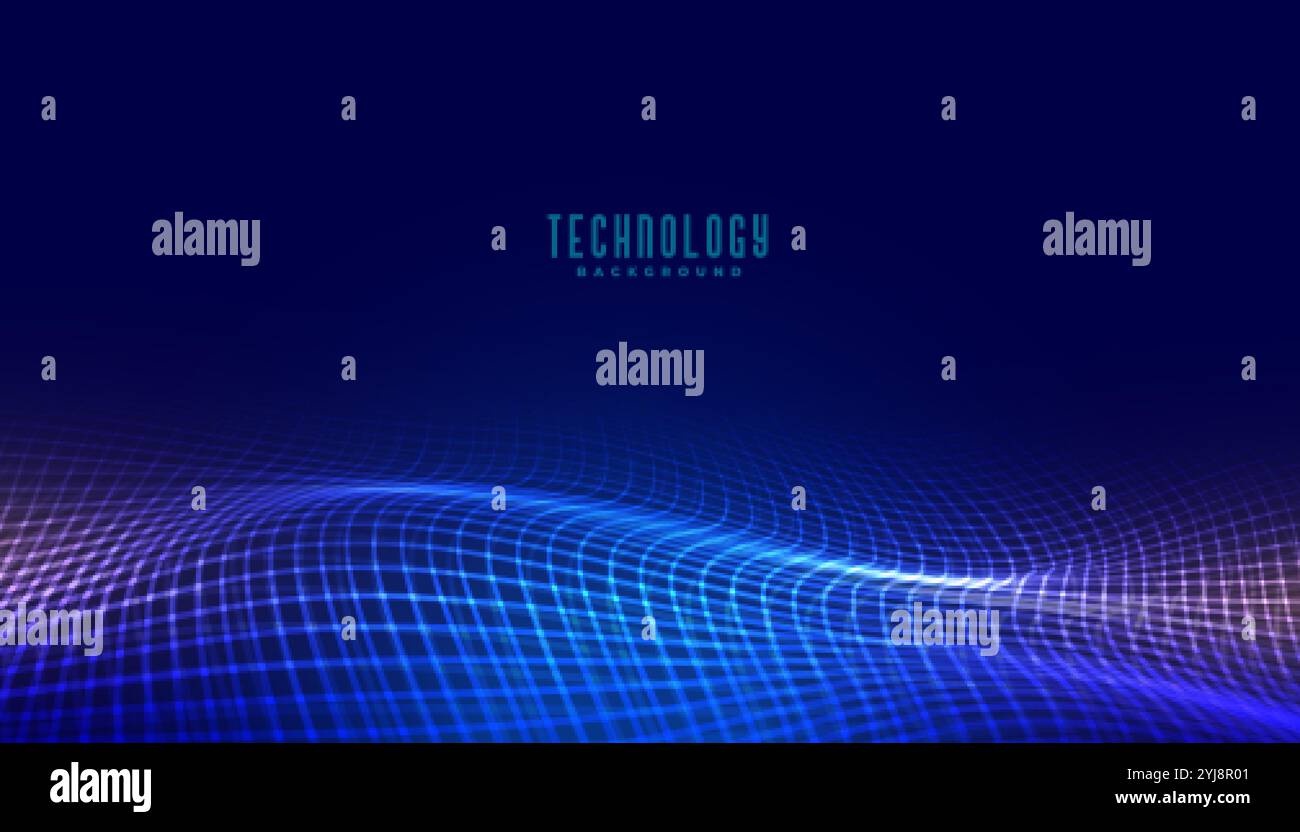 digital mesh wave technology concept banner design Stock Vector Image ...