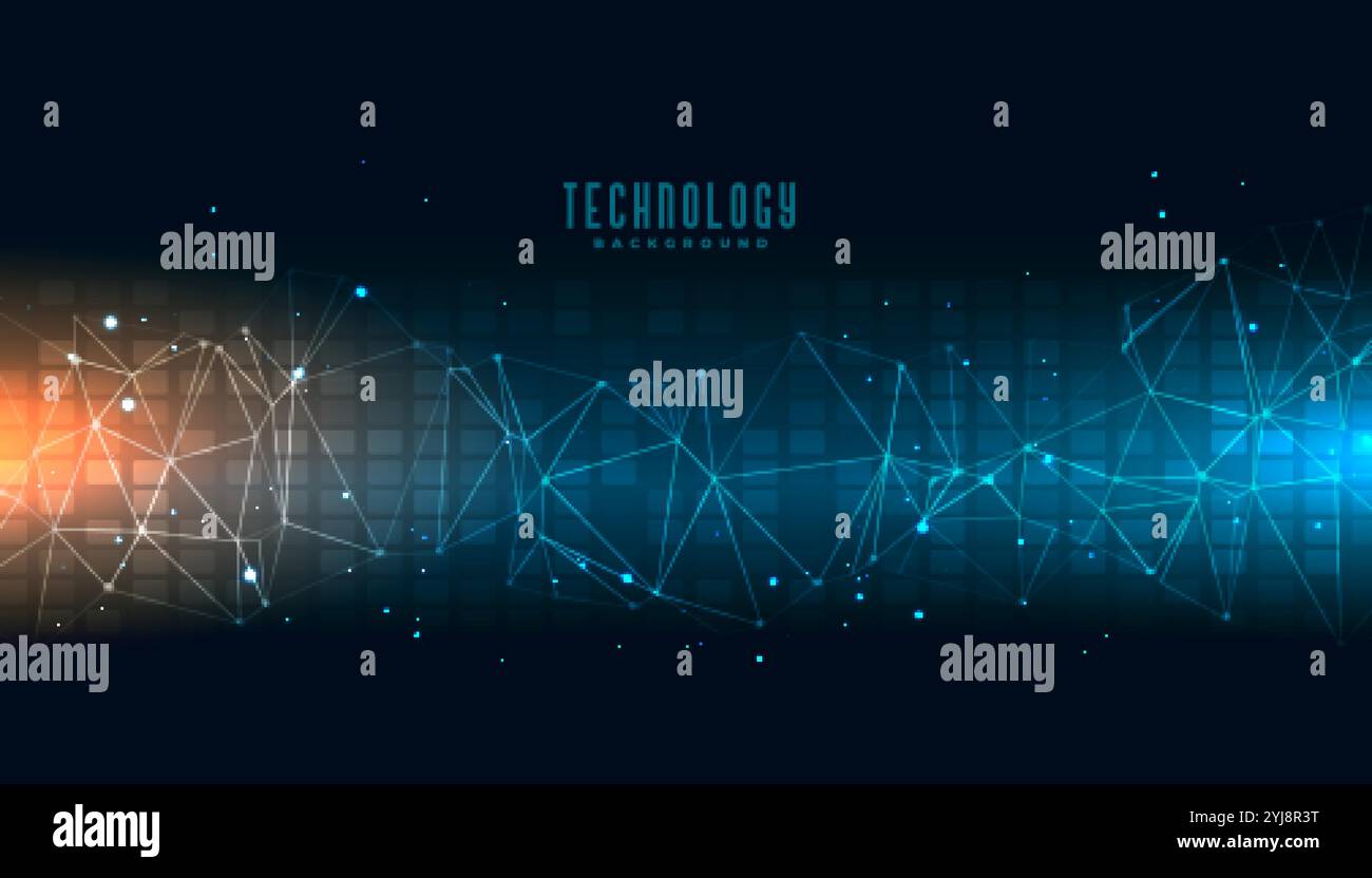 abstract technology science banner with connecting lines Stock Vector ...