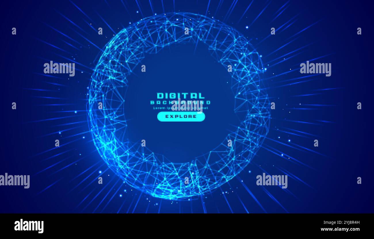 connections digital technology background with lines mesh Stock Vector ...