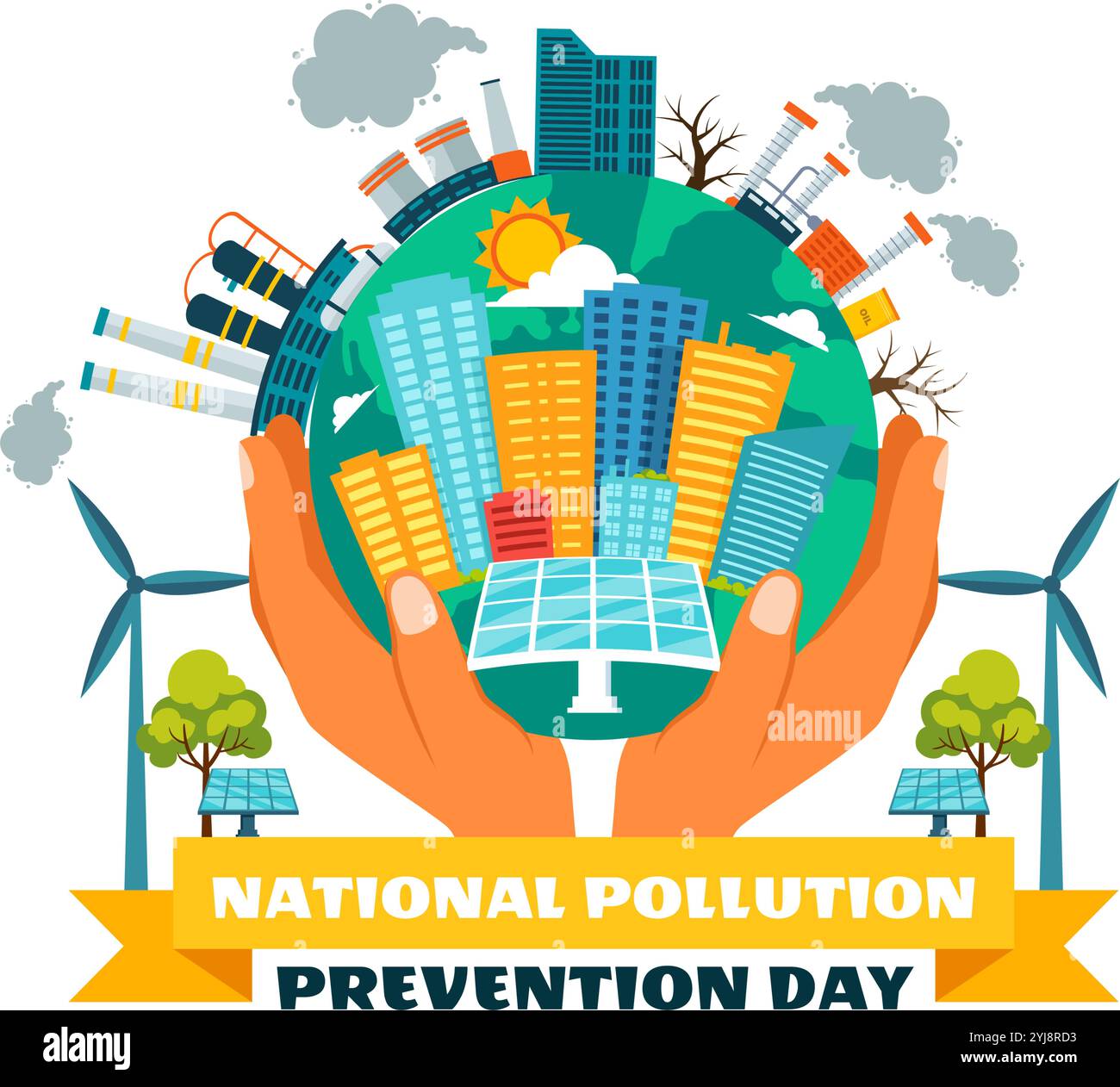 National Pollution Prevention Day Vector Illustration on 2 December for ...
