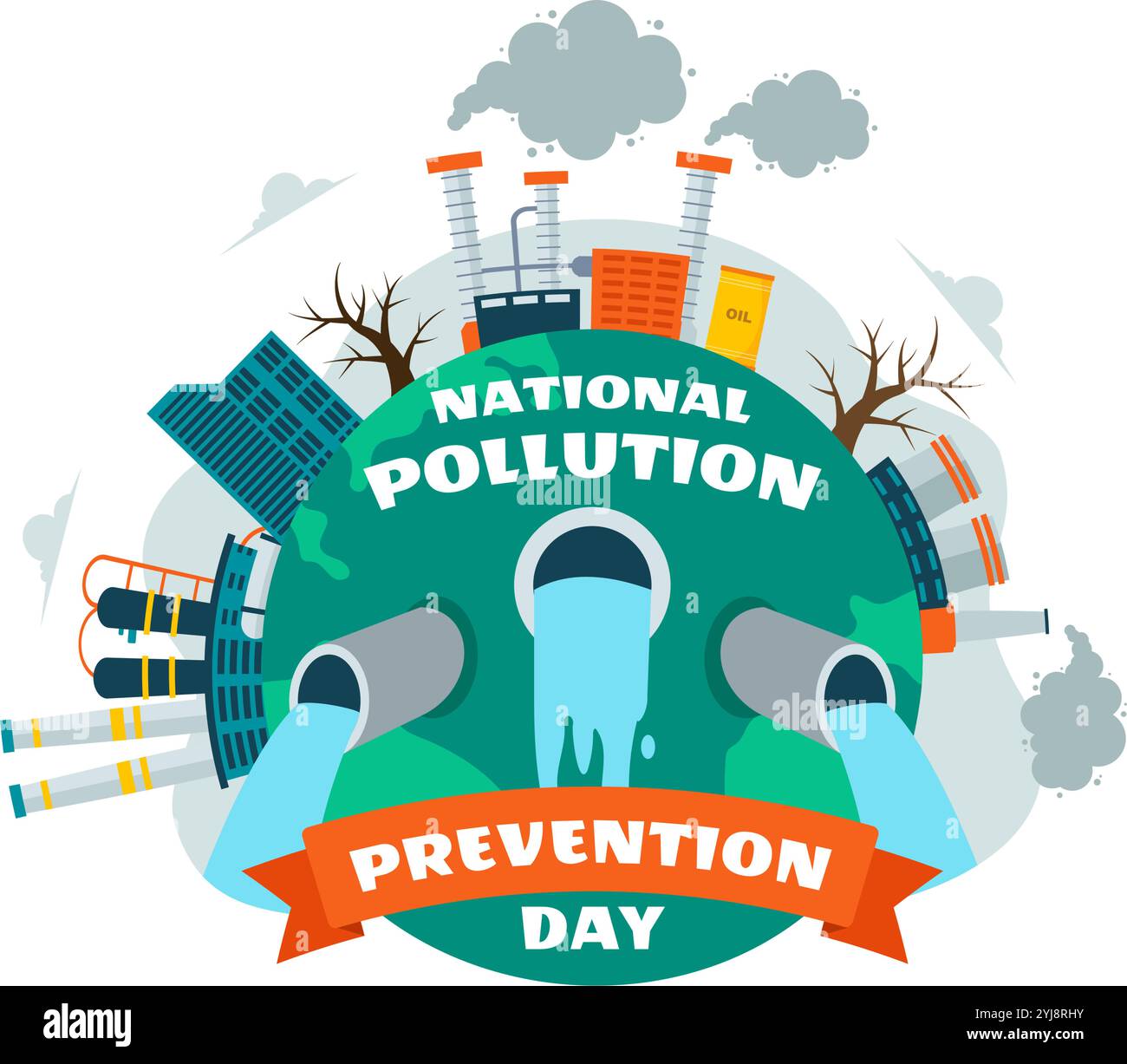 National Pollution Prevention Day Vector Illustration on 2 December for ...