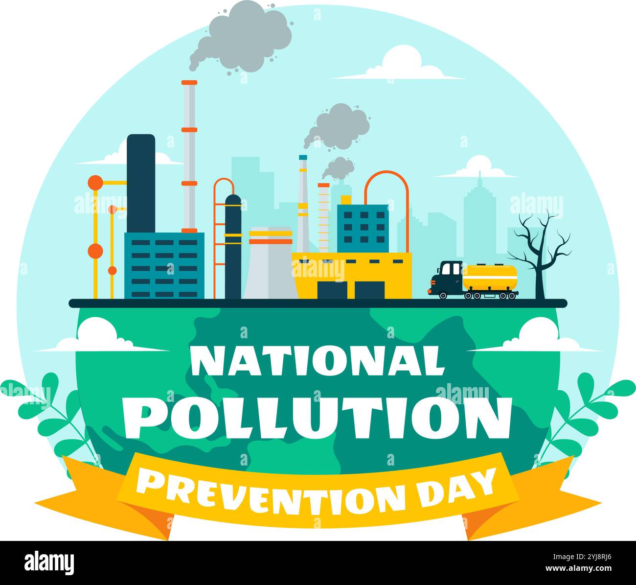 National Pollution Prevention Day Vector Illustration on 2 December for ...