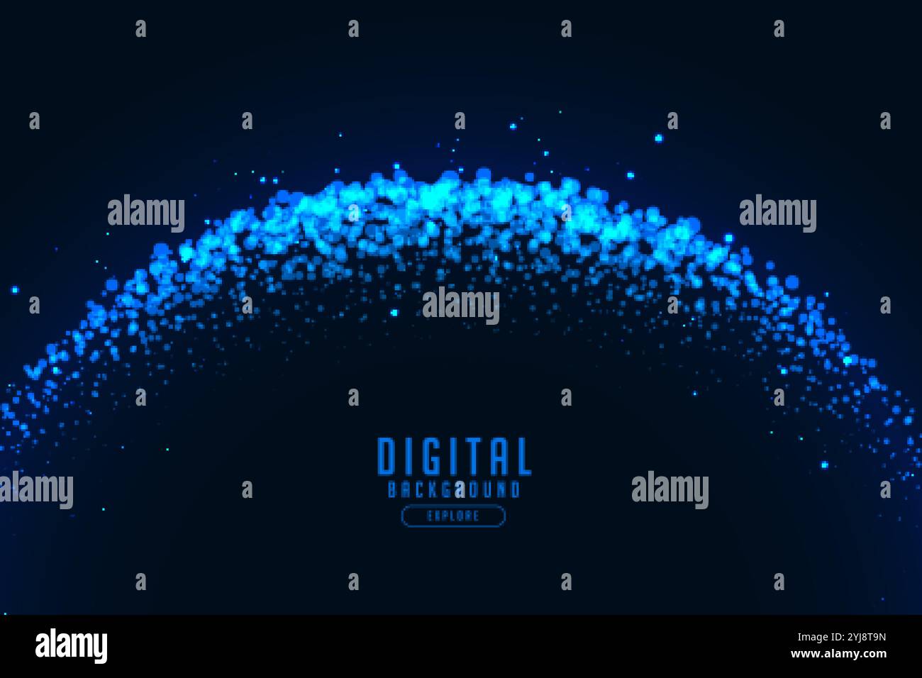 abstract digital technology background with blue particles Stock Vector ...