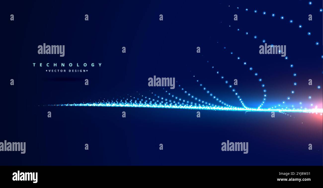 stylish technology blue background with particles Stock Vector Image ...