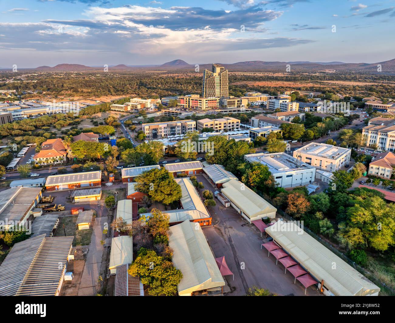 aerial view of Gaborone city, capital of Botswana Stock Photo - Alamy
