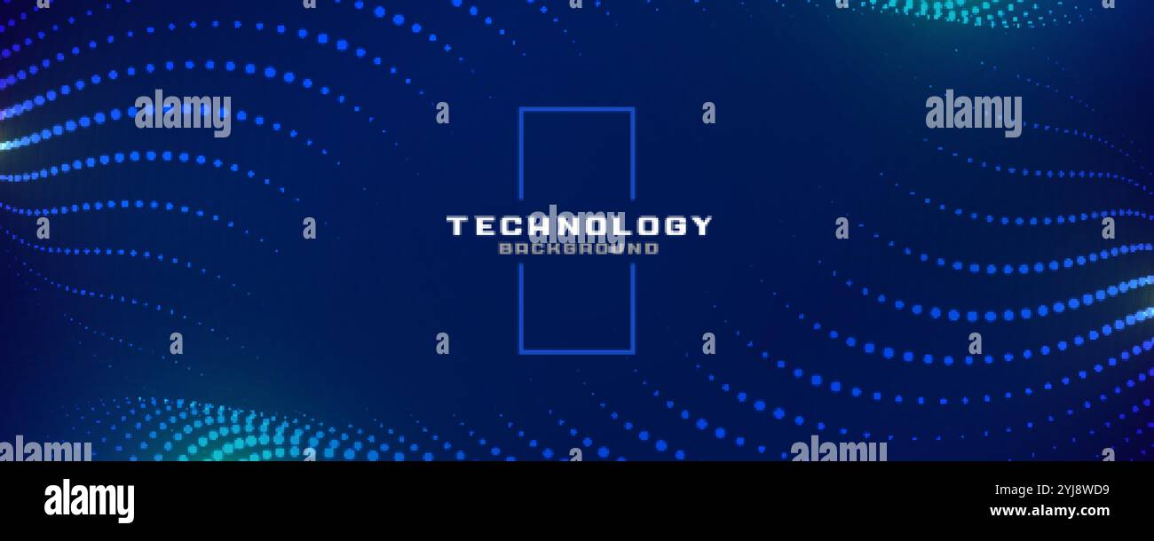 technology digital blue glowing particles banner design Stock Vector ...