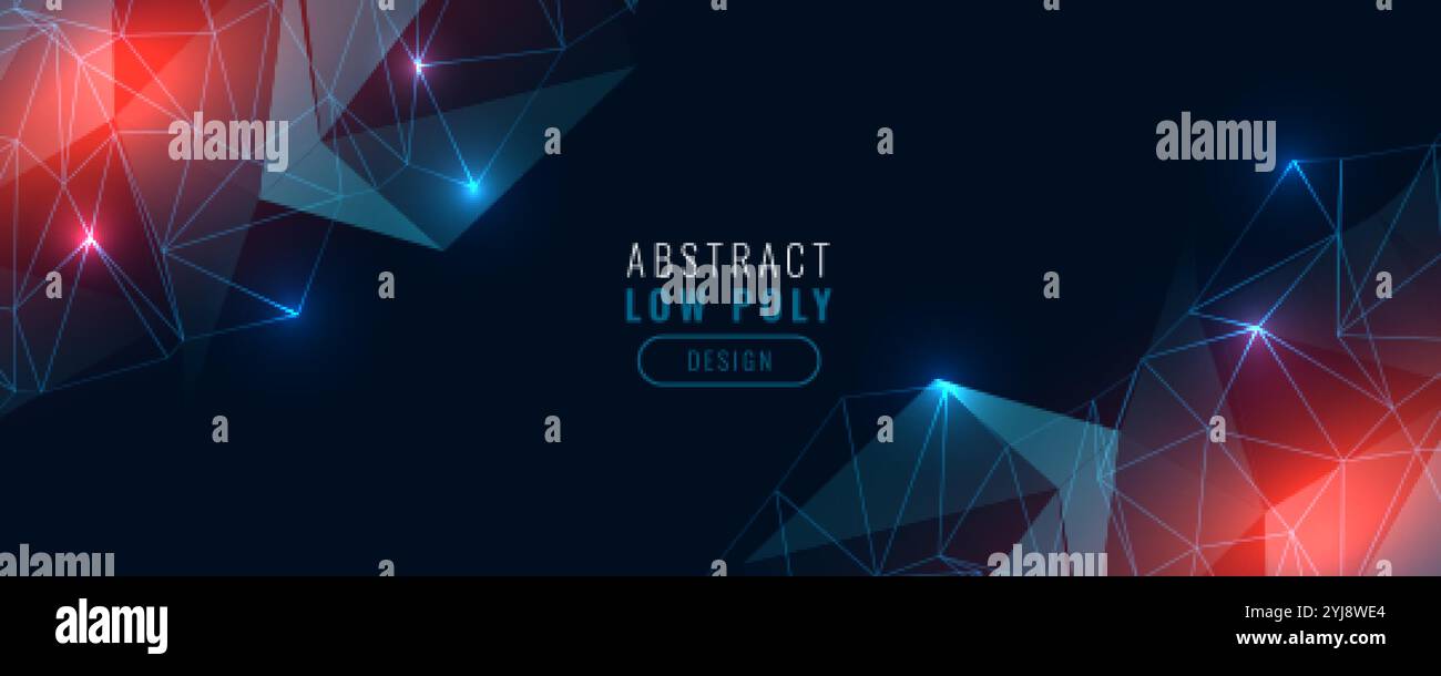 low poly digital technology glowing banner design Stock Vector Image ...
