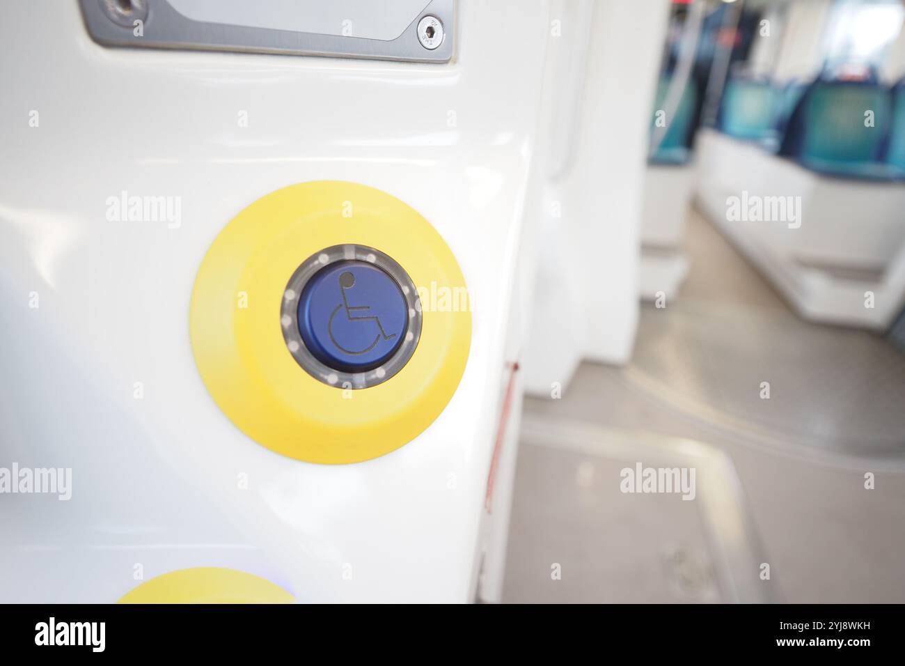 Push To Open Disabled Button In a Metro Train Stock Photo - Alamy