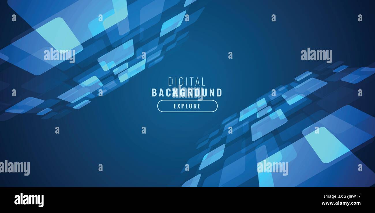 digital blue technology background with perspective design Stock Vector ...