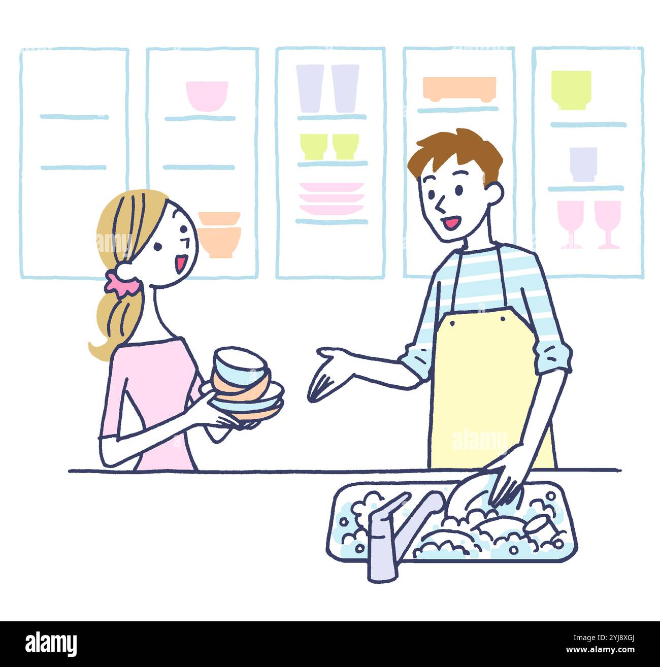 Smile cooking woman in Cut Out Stock Images & Pictures - Alamy