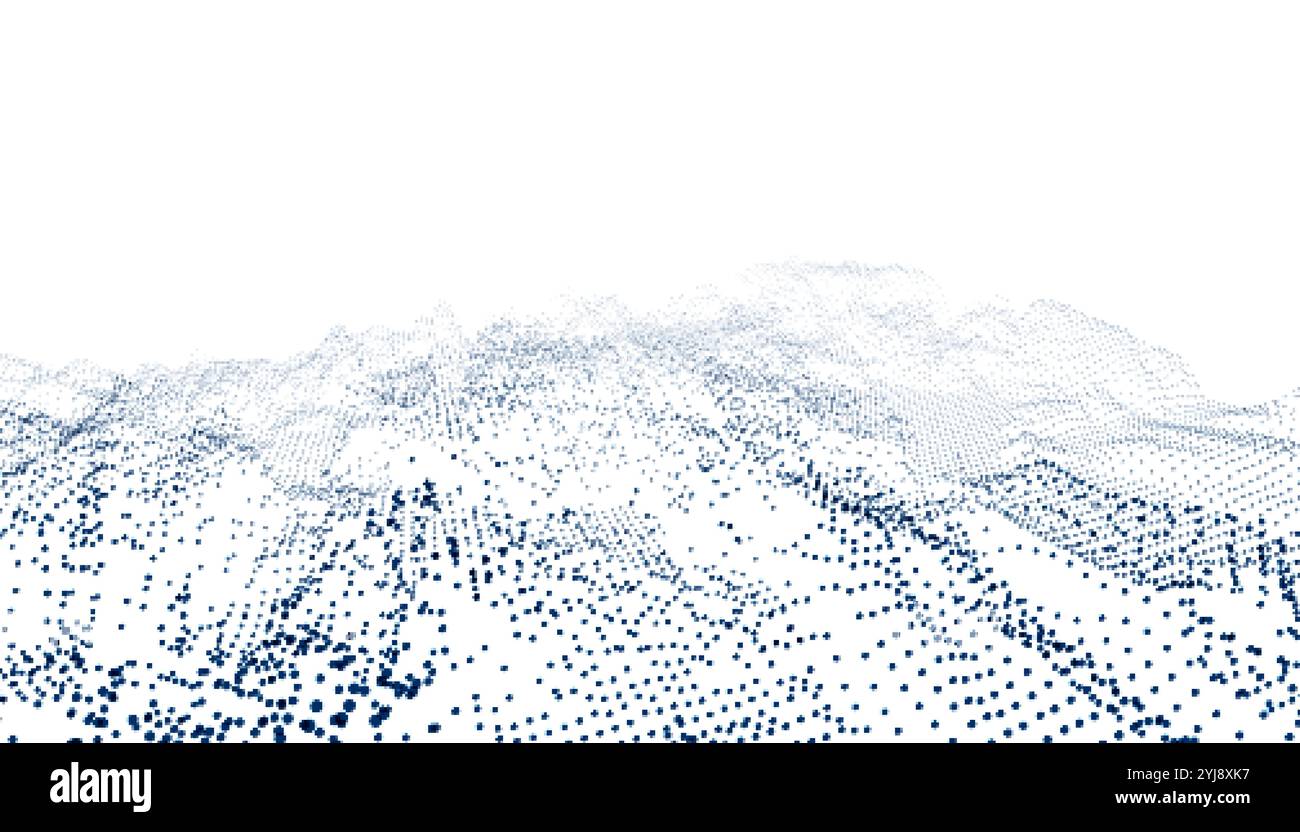 Particles landscape white dots Stock Vector Images - Alamy