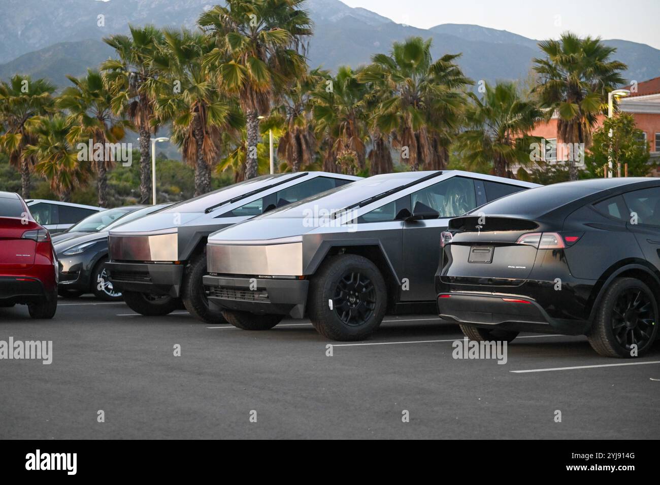Tesla vehicles outside the Tesla Upland dealership, Tuesday, May 7 ...