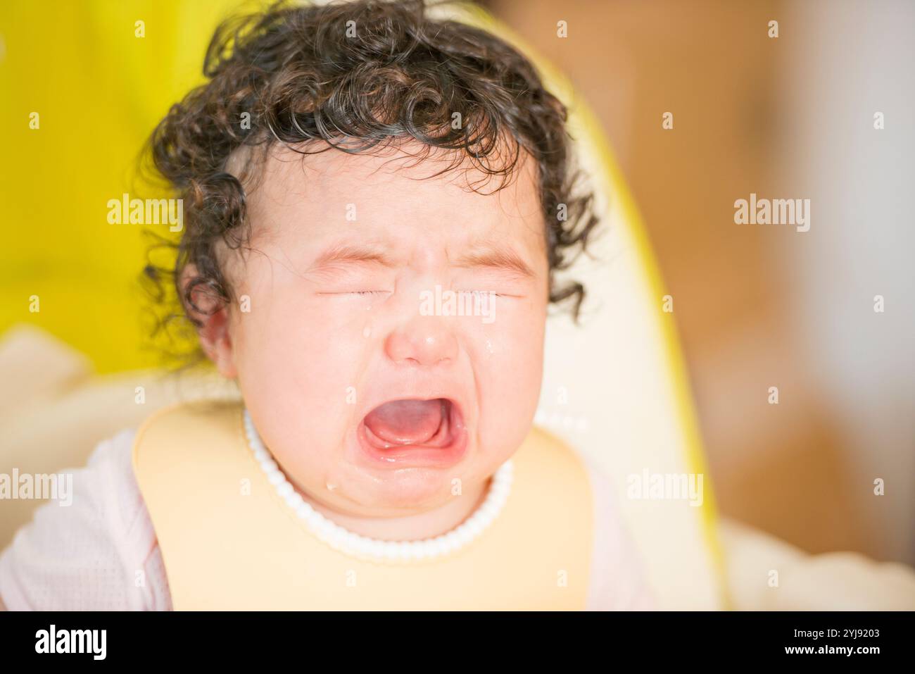 6-month-old baby girl crying Stock Photo - Alamy