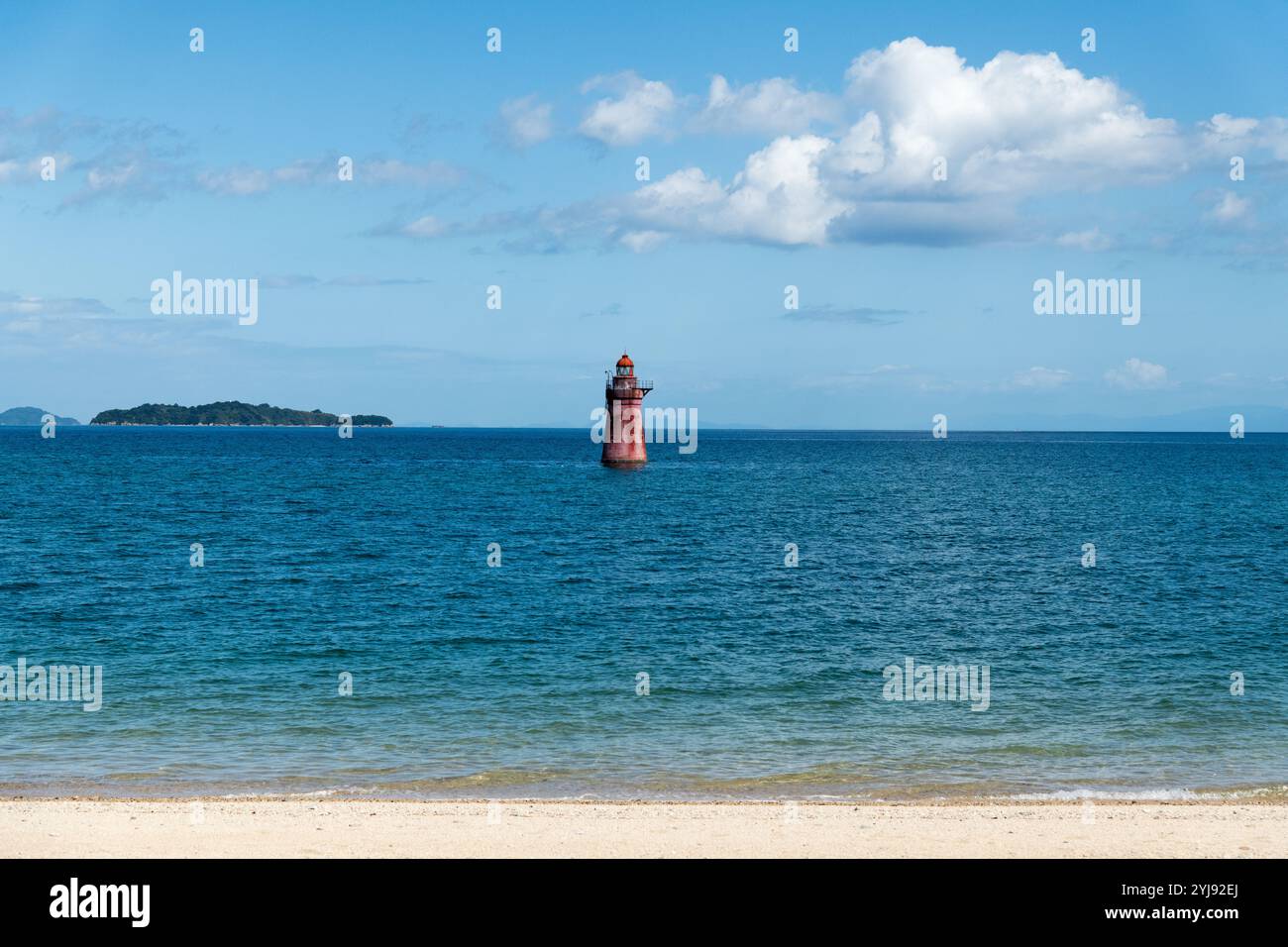 Red lighthouse Built in Kuraishima Strait in 1902, the fifth Western ...