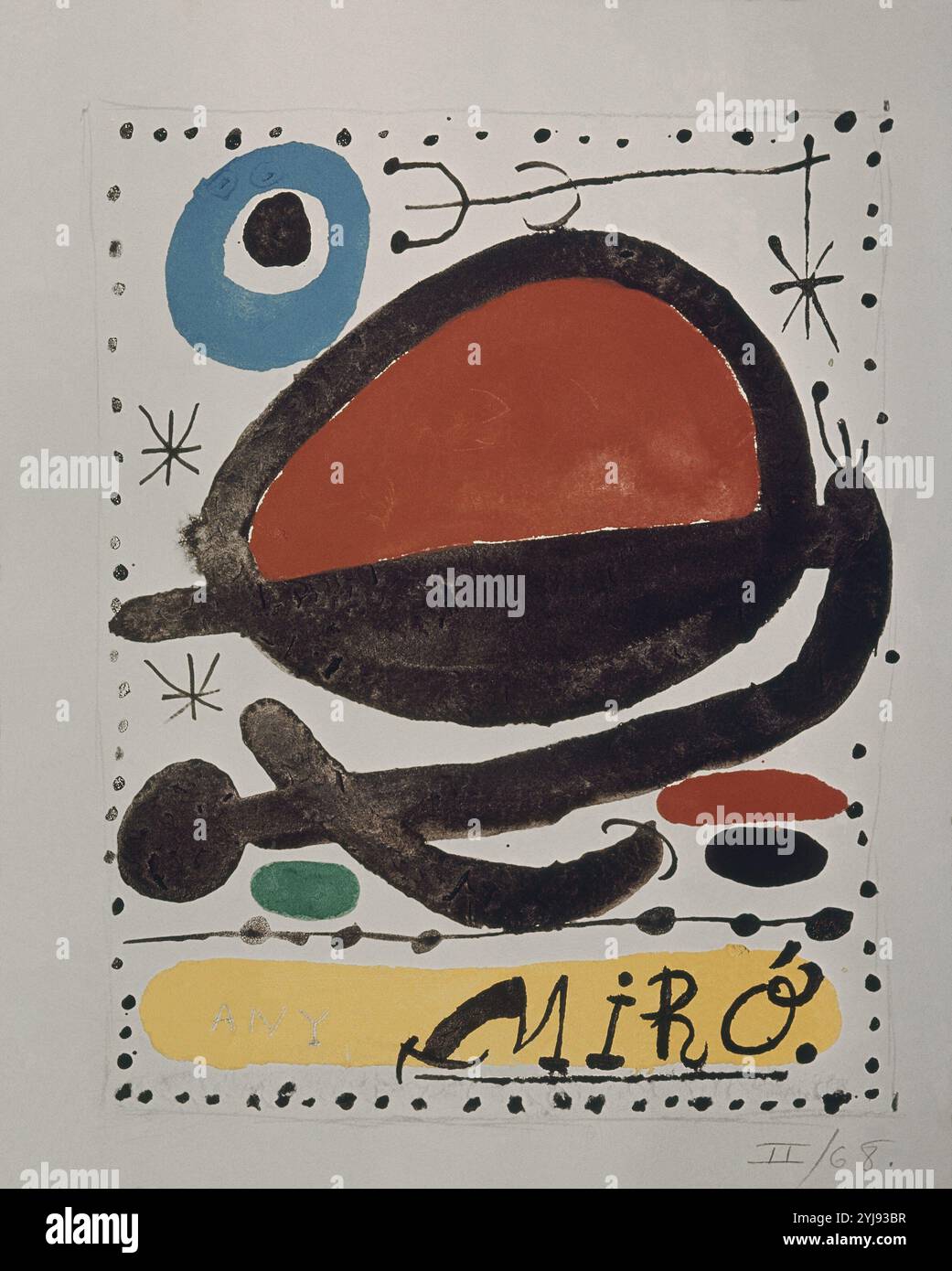 MODELO PARA CARTEL DEL 'ANY MIRO' 1968 SOBRE GOUACHE. Author: JOAN MIRO ...