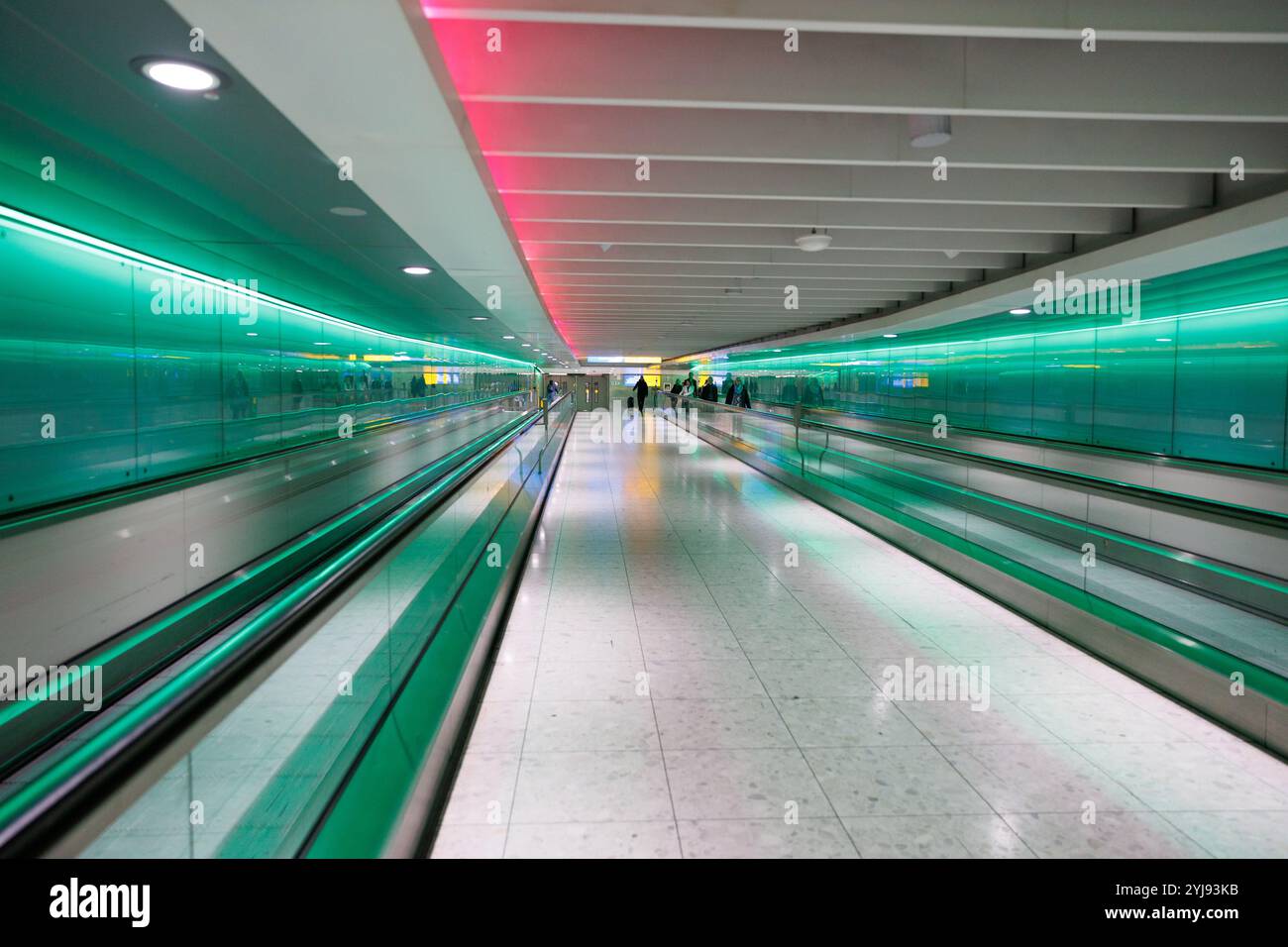 Nov 12, 2023. Heathrow, London. A people mover automatic walkway at ...