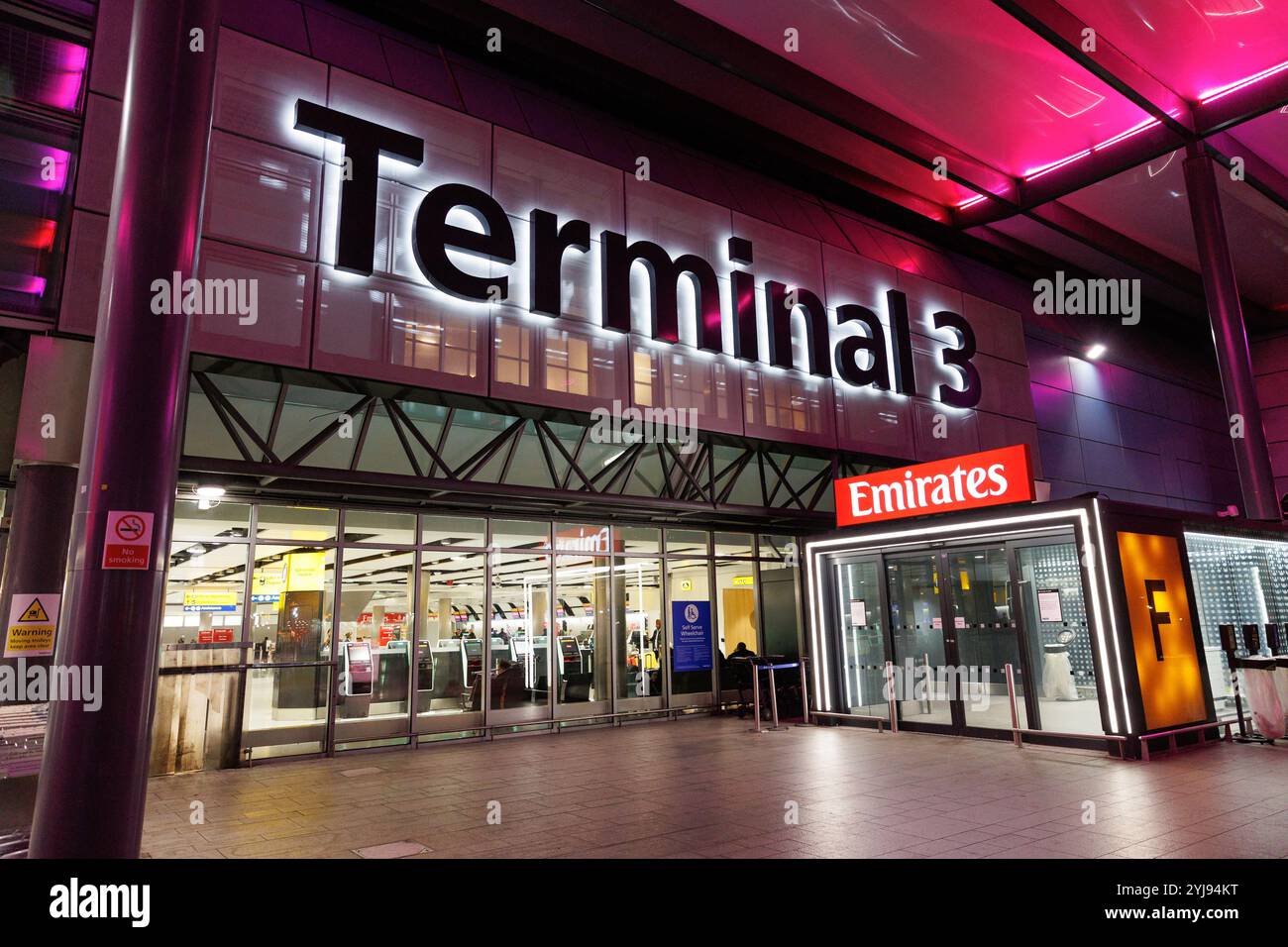 12 Nov. 2024. London, UK. An Emirates sign above the entrance to London ...