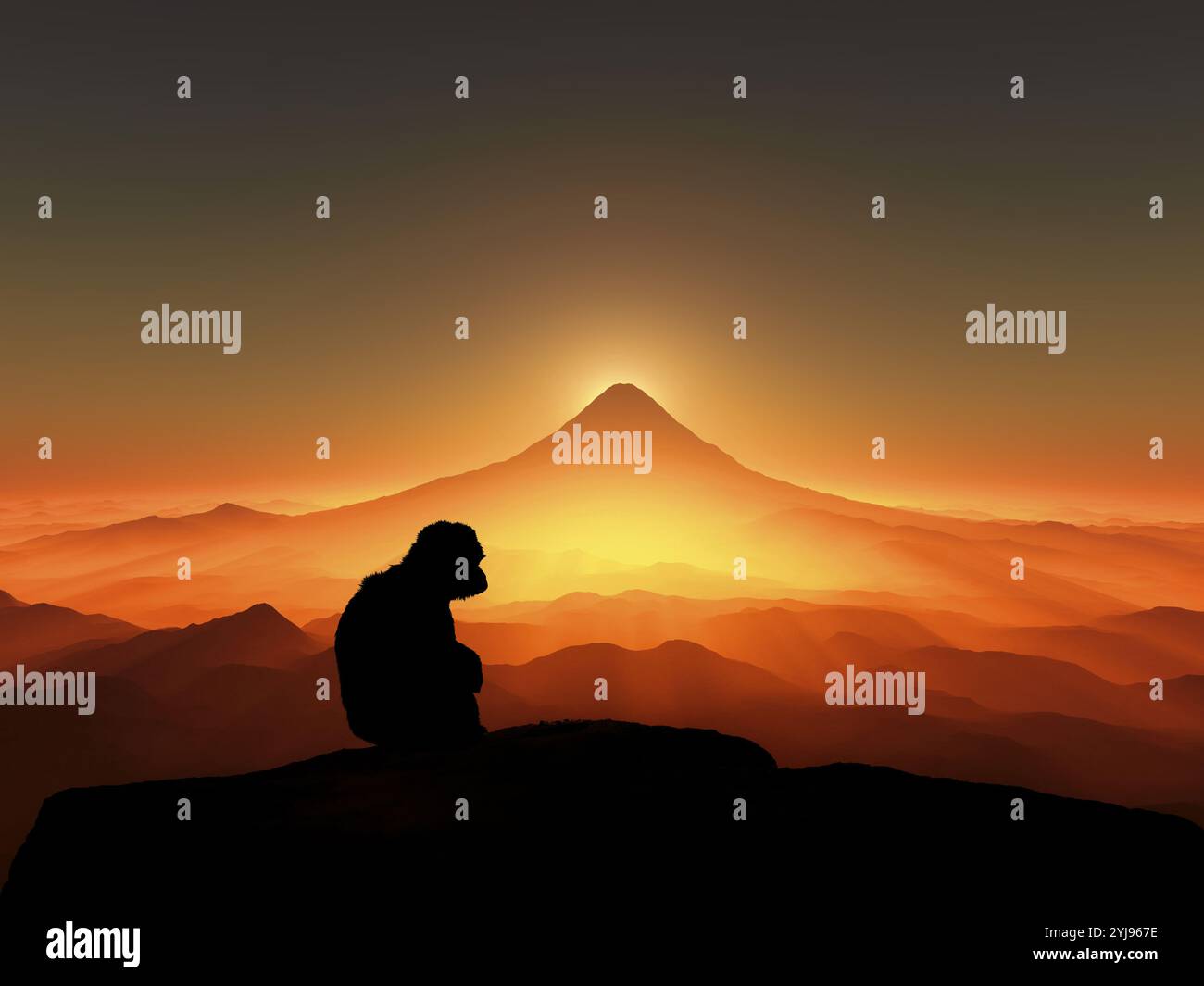 Mt Fuji and monkey Stock Photo - Alamy