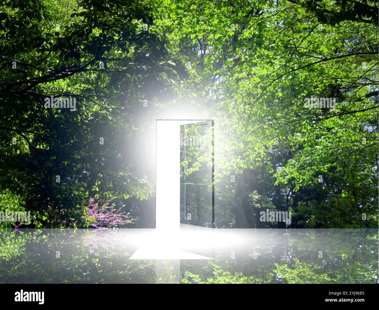 Door through which light shines Stock Photo - Alamy