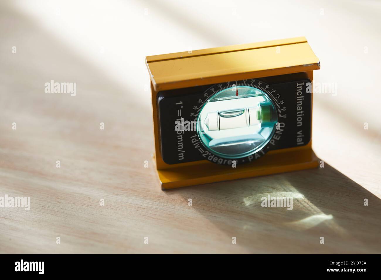 Level placed on timber Stock Photo - Alamy