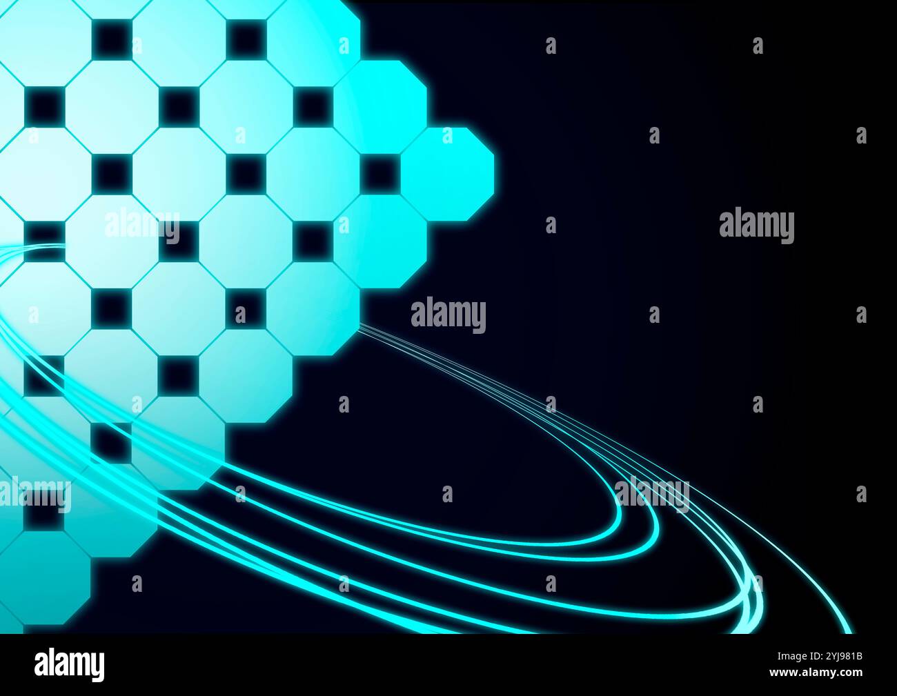Black background with blue blocks and curves Stock Photo - Alamy