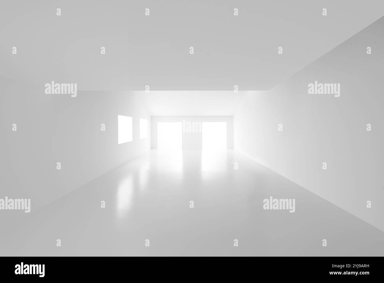 White walls and floor space Stock Photo - Alamy