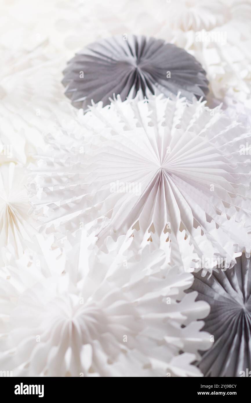 White and grey circular paper craft with pattern Stock Photo - Alamy