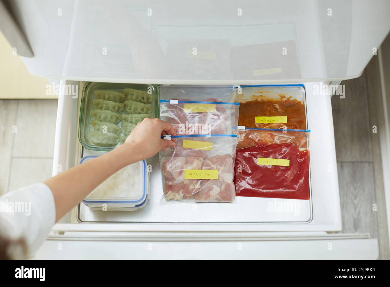 People's hands taking out chicken from the fridge Stock Photo - Alamy