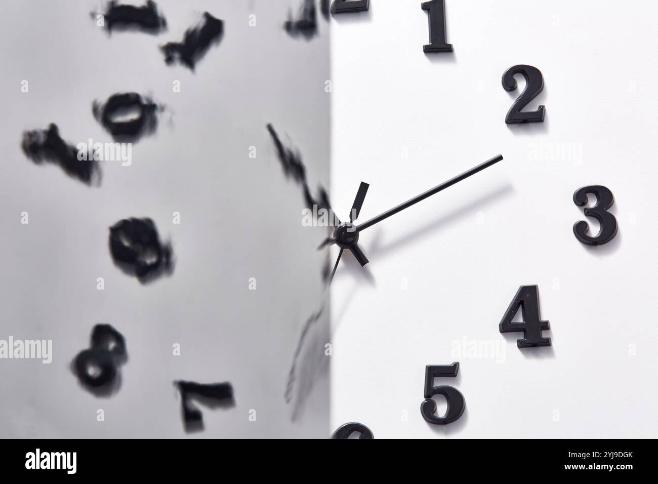 Clock with distorted time Stock Photo - Alamy