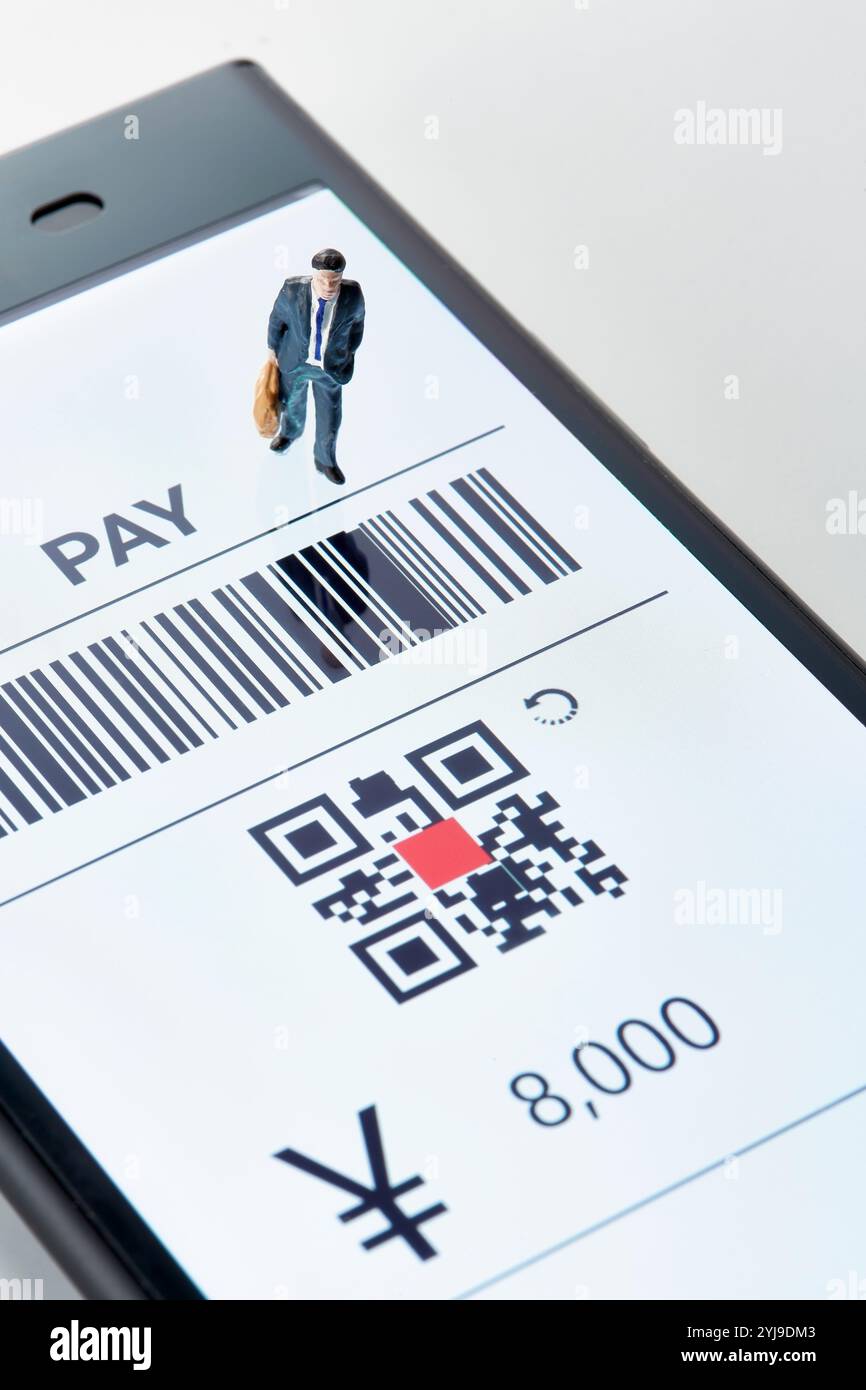 Puppet on a cashless screen on a smartphone Stock Photo - Alamy