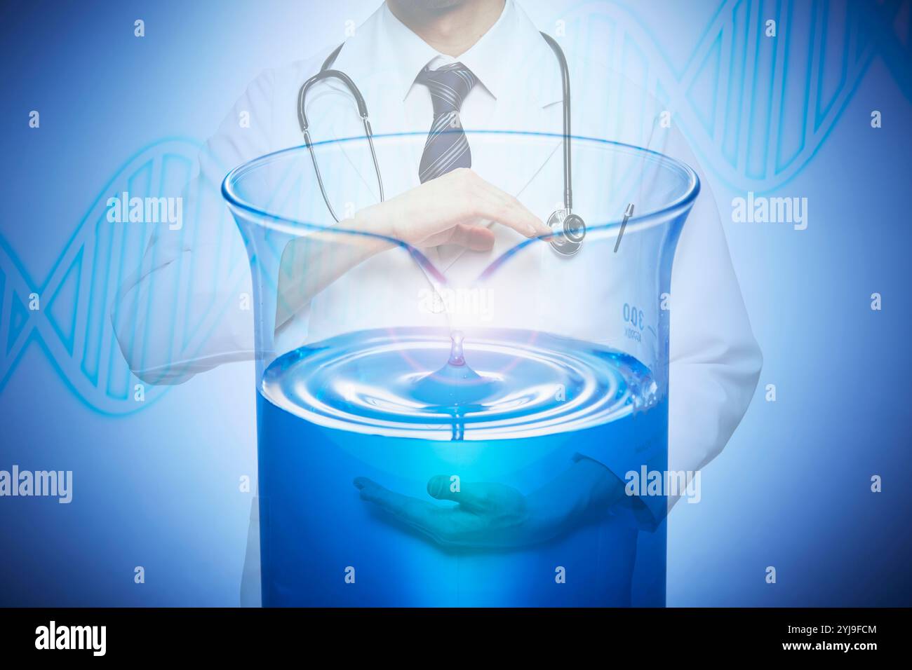 Ripple beaker blue liquid hi-res stock photography and images - Alamy