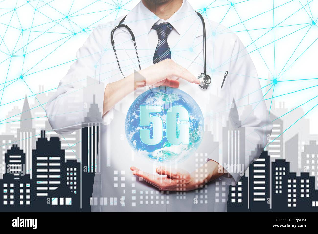Doctor with stethoscope around neck Stock Photo - Alamy
