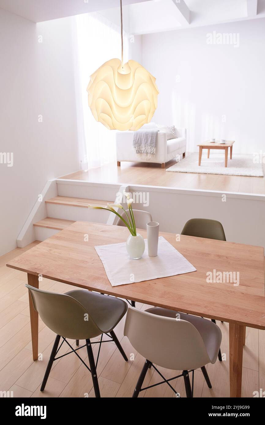 Large, simple room on step floor Stock Photo - Alamy