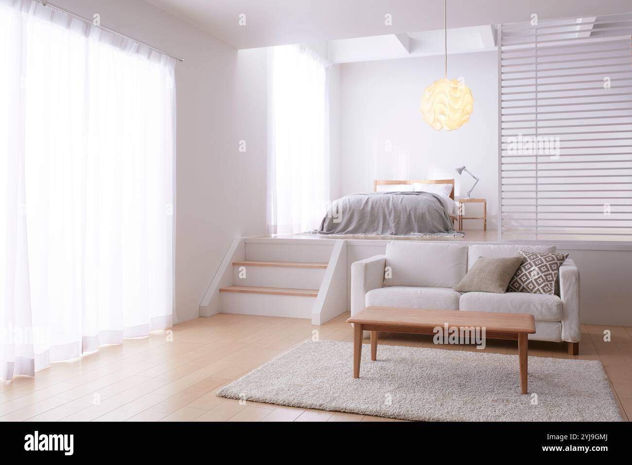 Large, simple and bright rooms Stock Photo - Alamy