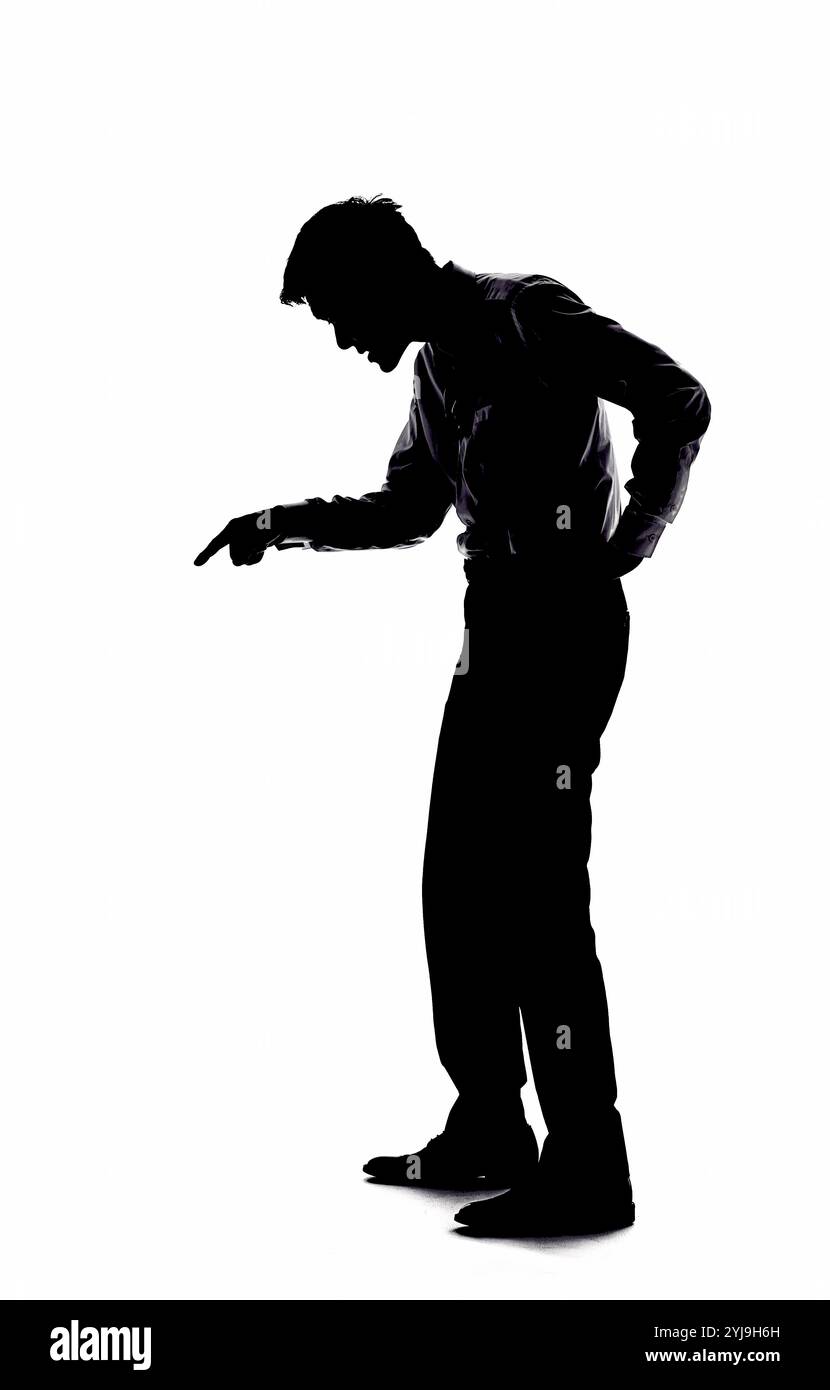 Shadow of boss pointing and lecturing Stock Photo - Alamy