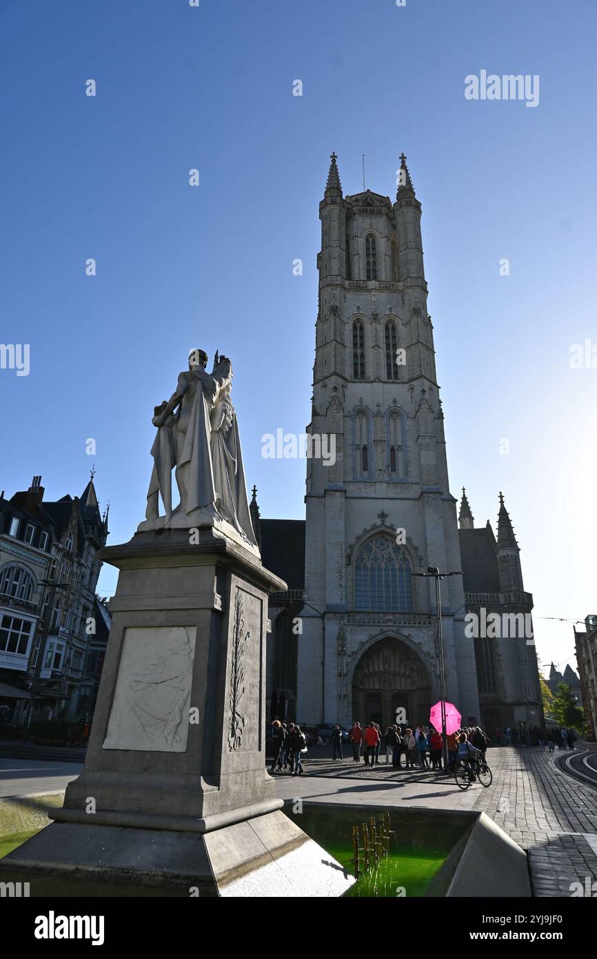 Jan Frans Willems Monument in front of Saint Bavo's Cathedral (Sint ...