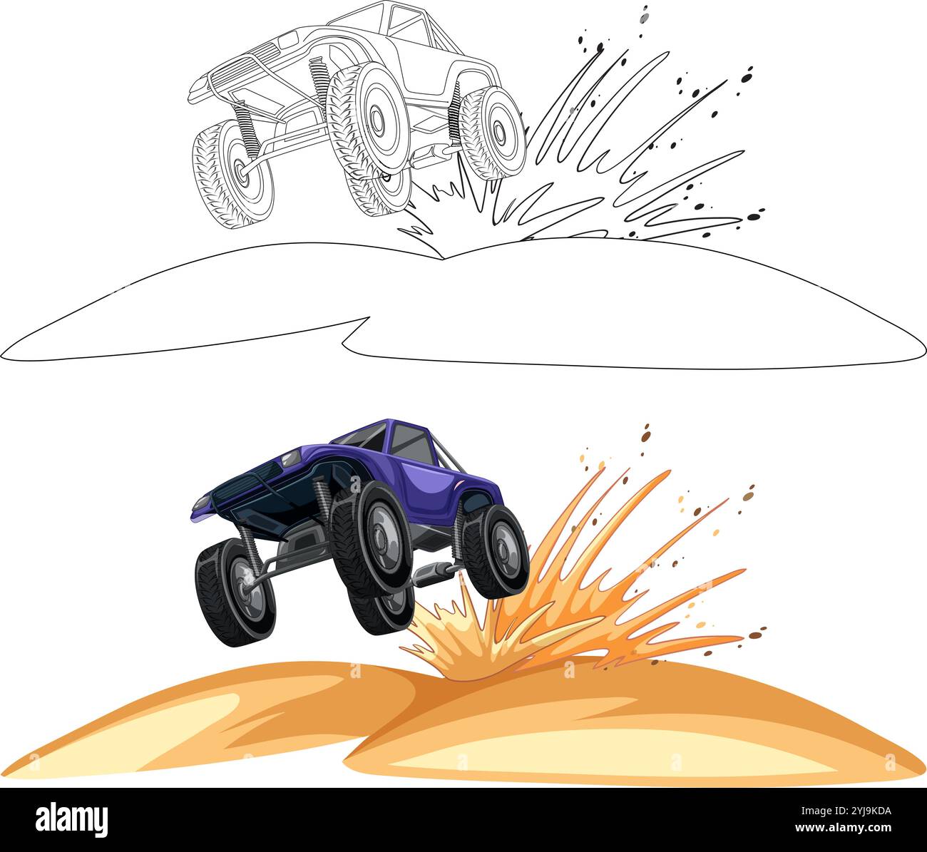 Off road racing car jumping hi-res stock photography and images - Alamy