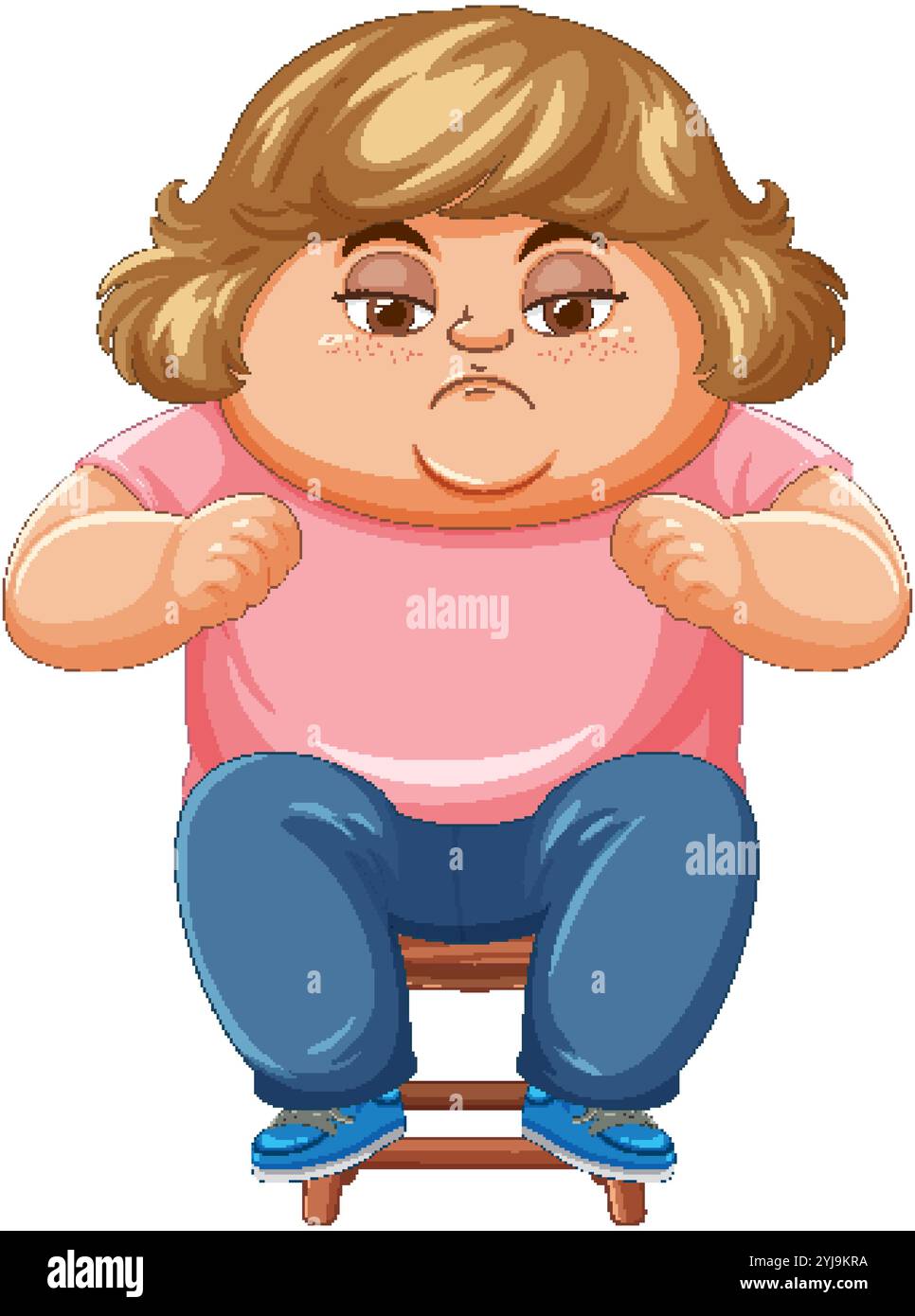 A child sitting with a determined expression Stock Vector Image & Art ...