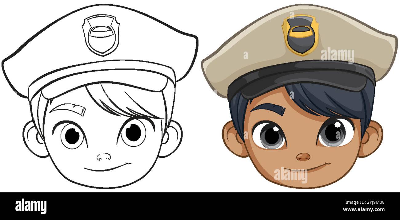 Vector illustration of a police officer character Stock Vector Image ...