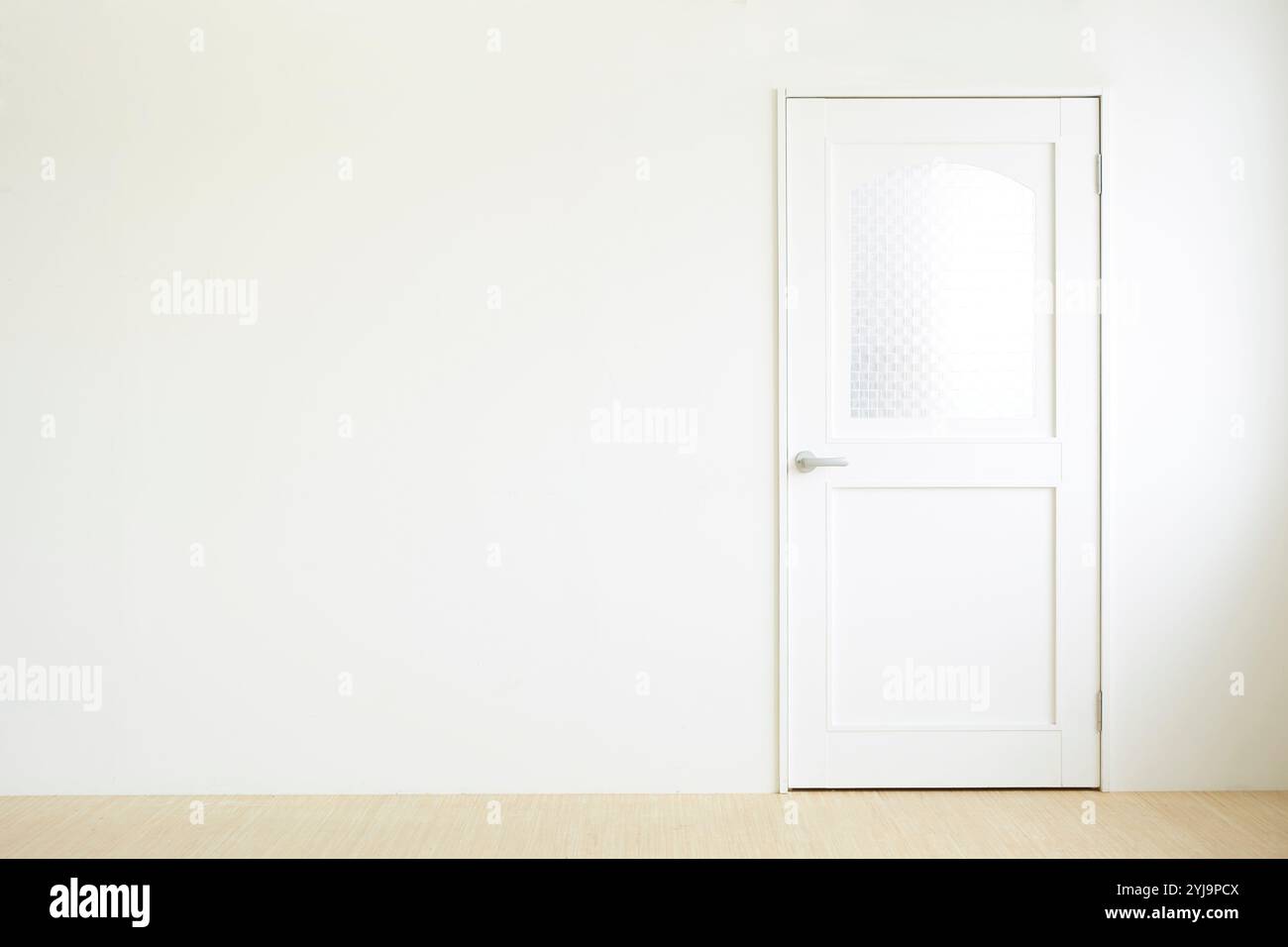 White wall and door with window Stock Photo - Alamy
