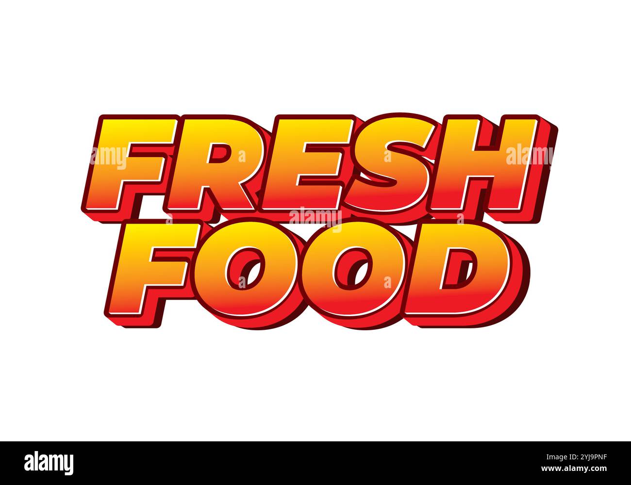 Fresh food. Text effect design for social media or digital ads, in bold ...
