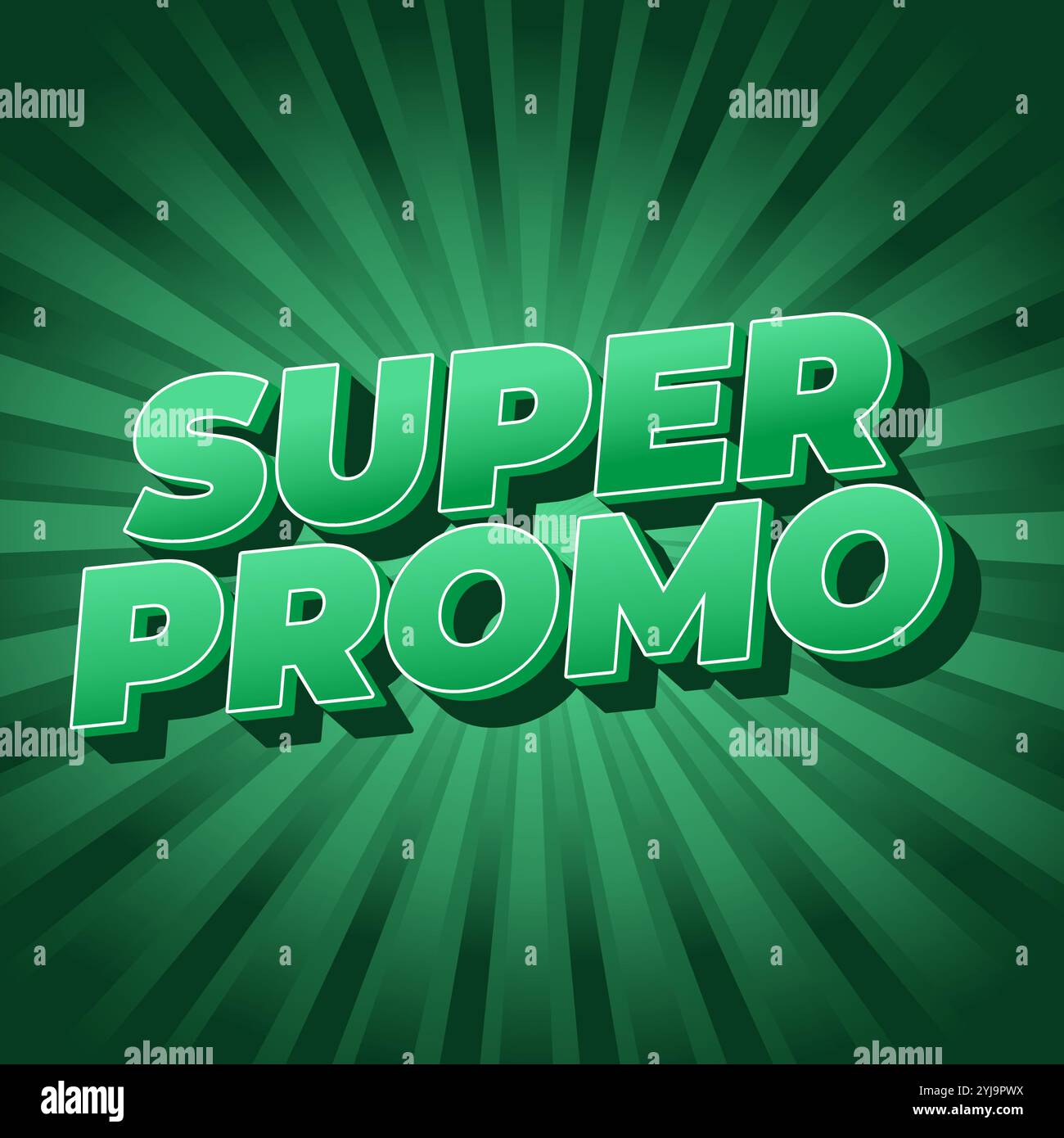 Super promo. Text effect design in square size with bold font and 3D ...