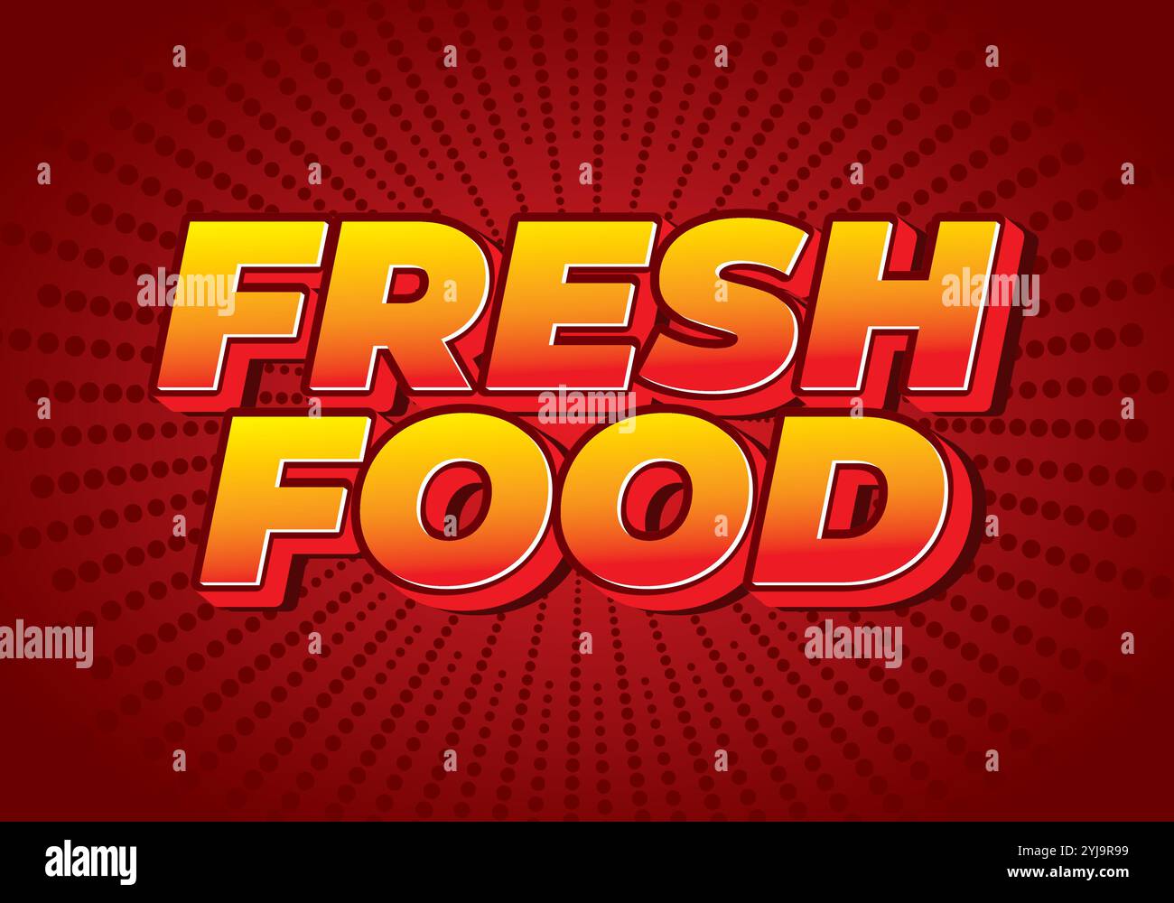 Fresh food. Text effect design for social media or digital ads, in bold ...