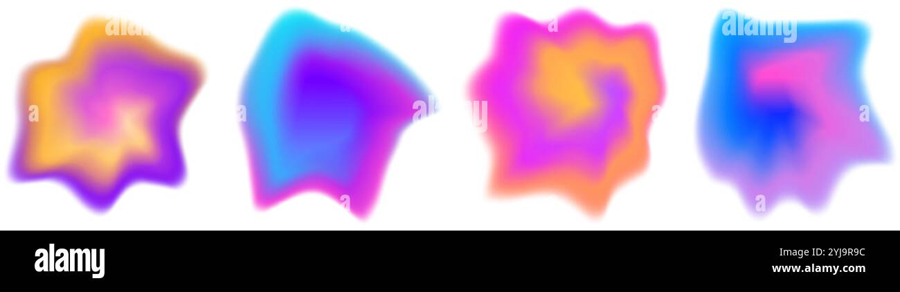 Bright colorful gradient blob collection. Liquid blur gradation ...