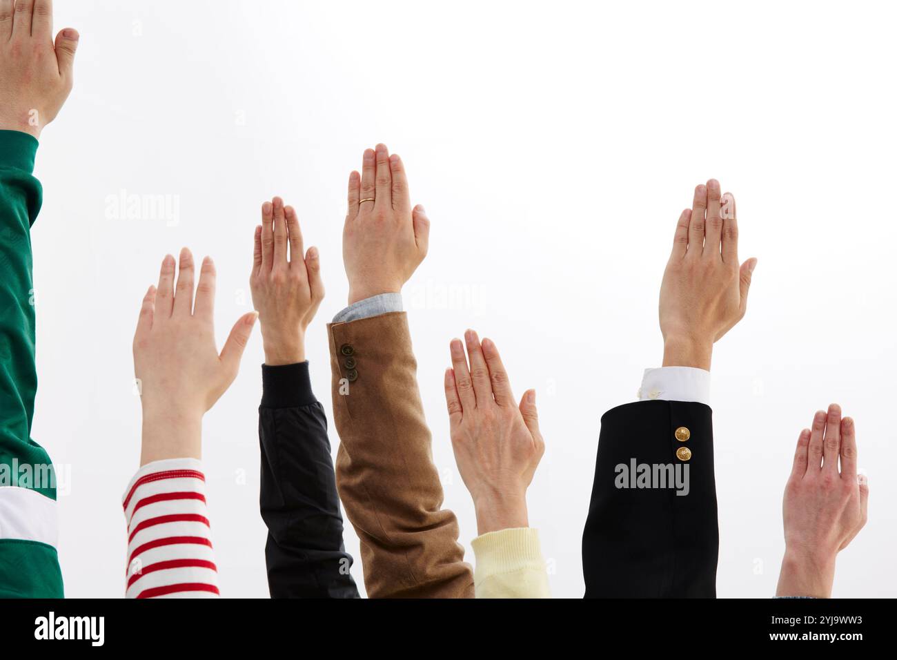People raising their hands Stock Photo - Alamy