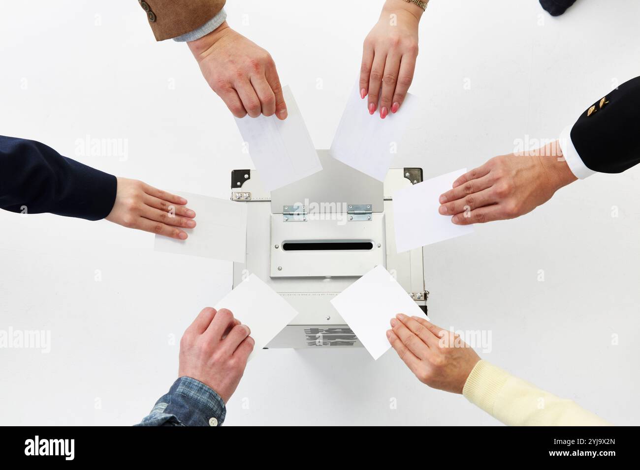 Student hands voting ballot box hi-res stock photography and images - Alamy