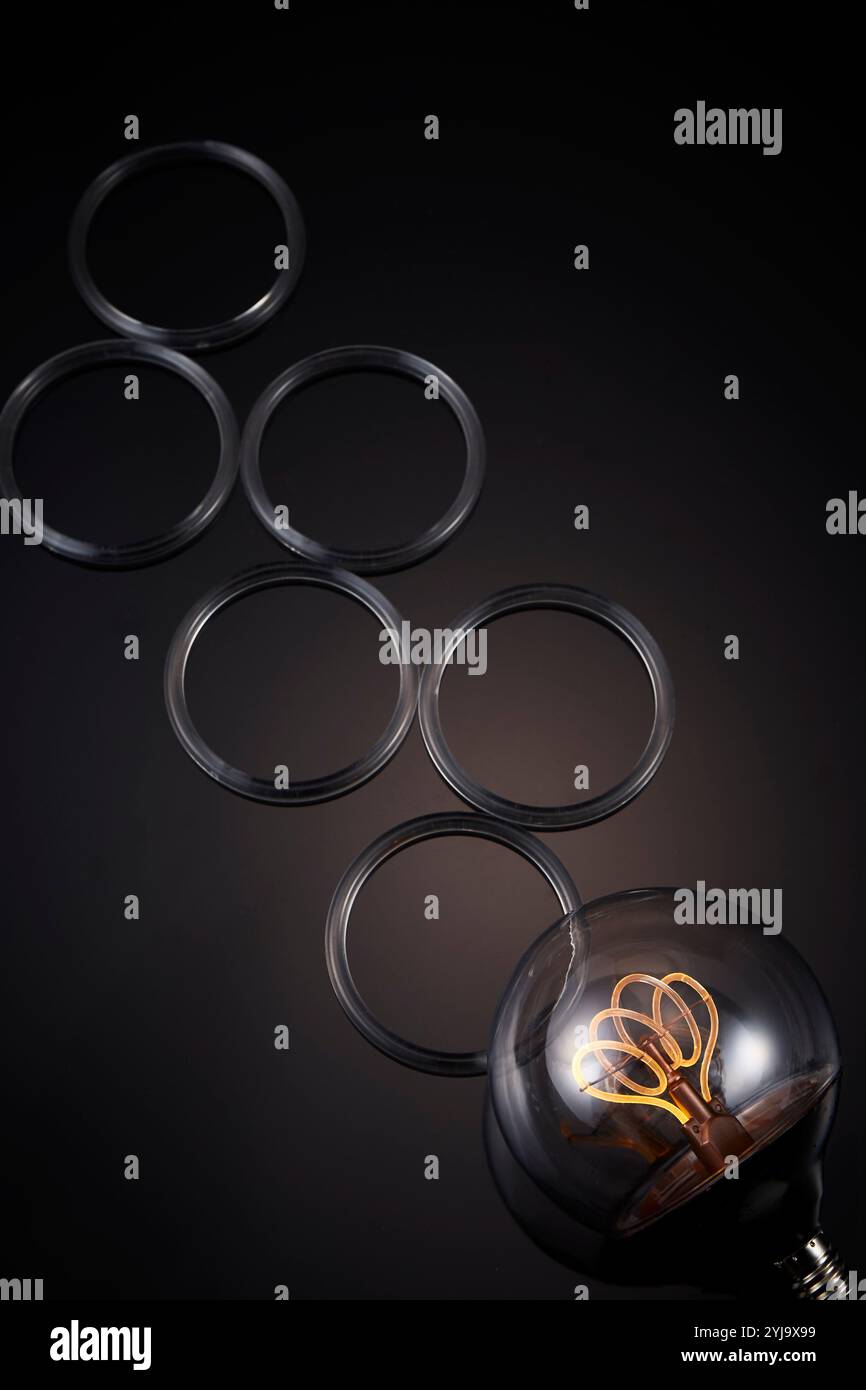 Light bulb and transparent round ark Stock Photo - Alamy